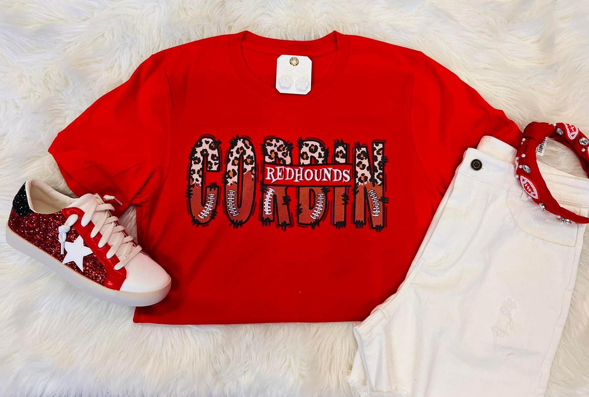Red Soft tee Corbin Redhounds Football – Juneberry Boutique